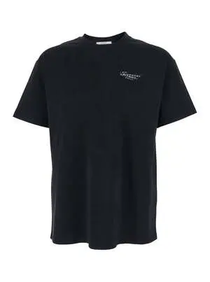 Givenchy Crew Neck T-shirt With Logo On Front And Back In Cotton - Black