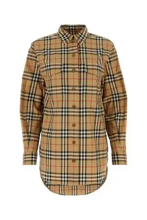 Burberry Embroidered Stretch Cotton Shirt - Multicolor