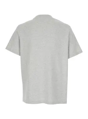 A.p.c. Grey Crewneck T-shirt With Logo Embroidered On The Front In Cotton - Gray