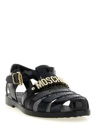 Moschino Lettering Logo Jelly Sandals