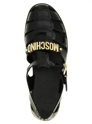 Moschino Lettering Logo Jelly Sandals