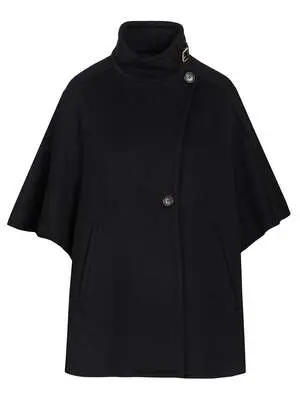 Max Mara Oversized Cape In Cashmere Drap - Blue