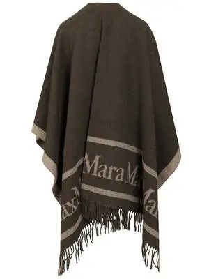 Max Mara Jacquard Wool Poncho