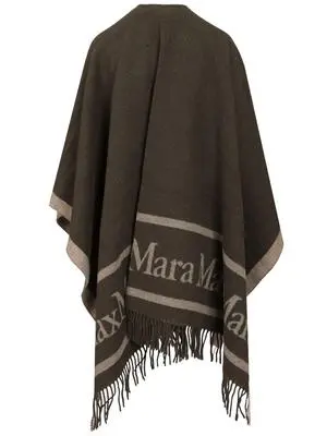 Max Mara Jacquard Wool Poncho