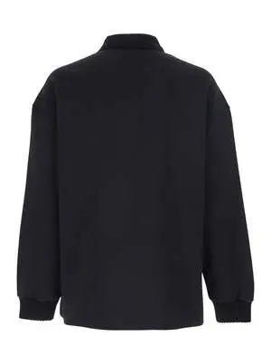 Amiri Black Polo Collar Sweatshirt With Logo Lettering On The Front In Cotton For - Multicolor