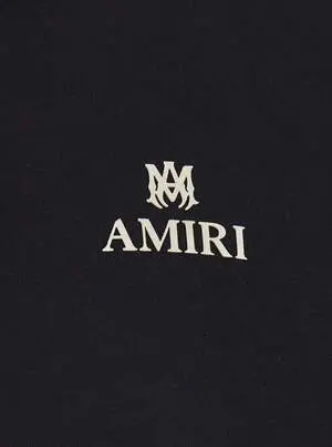 Amiri Black Polo Collar Sweatshirt With Logo Lettering On The Front In Cotton For - Multicolor