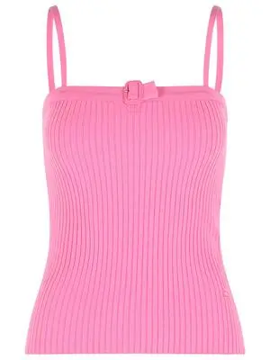 COURREGES Buckle' Tank Top In Viscose Blend - Pink