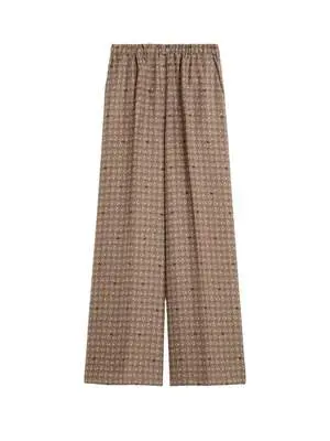 Max Mara Printed Silk Pants Mud - Brown