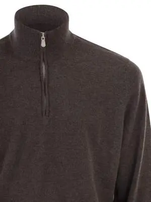 Brunello Cucinelli Cashmere Turtleneck Sweater With Zipper