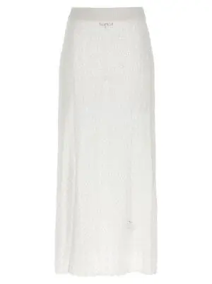 GANNI Shiny Pointelle Knit' Skirt - White