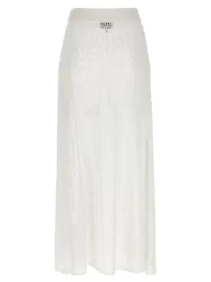 GANNI Shiny Pointelle Knit Skirt