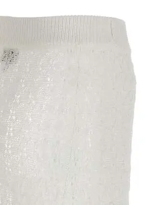 GANNI Shiny Pointelle Knit Skirt