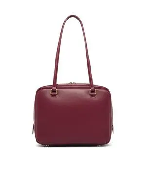 JIL SANDER Medium 'vision' Burgundy Leather Bag