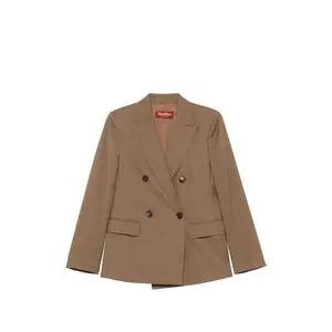 Max Mara Wool Pinstripe Double-breasted Blazer - Brown