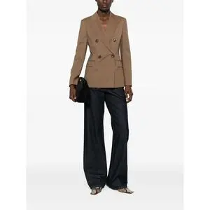 Max Mara Wool Pinstripe Double-breasted Blazer - Brown