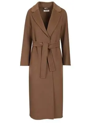 Max Mara Midi Coat In Wool Drap
