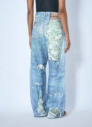Acne Studios Distressed Floral Patchwork Jeans