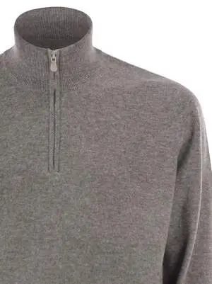 Brunello Cucinelli Cashmere Turtleneck Sweater With Zipper