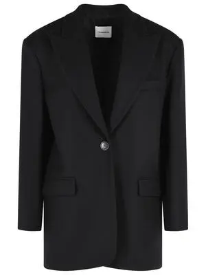 Andamane Teresa' Virgin Wool Oversize Blazer - Black