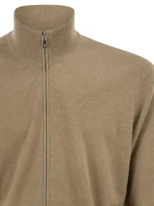 Brunello Cucinelli High-necked Cashmere Cardigan With Zip