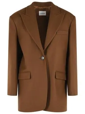 Andamane Teresa' Oversize Virgin Wool Blazer - Brown