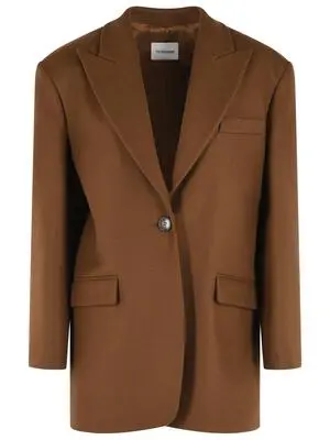 Andamane Teresa' Oversize Virgin Wool Blazer - Brown