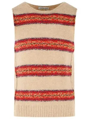 Dries Van Noten Manado' Beige Alpaca Blend Vest - Cream