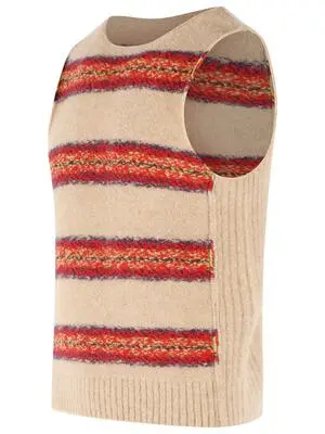 Dries Van Noten Manado' Beige Alpaca Blend Vest