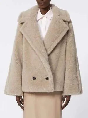 Max Mara Alpaca And Cashmere Teddy Coat Sand