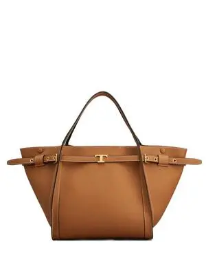 TOD'S T Signature Small Shopping Bag In Leather - Brown