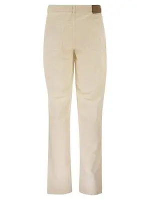 Brunello Cucinelli Five-pocket Cotton Corduroy Trousers - White