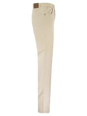 Brunello Cucinelli Five-pocket Cotton Corduroy Trousers - White