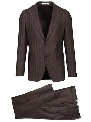 Tagliatore Single-breasted Suit In Super 110s Wool - Brown