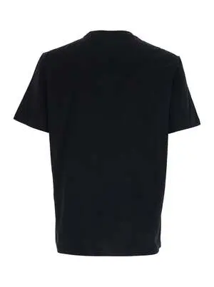 GOLDEN GOOSE Crew Neck T-shirt With Star Detail On The Front In Cotton For - Black