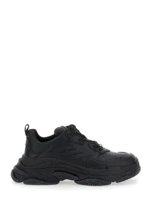 Balenciaga Triple S Sporty' Black Sneaker With 3b Logo Embroidered On The Side And Worn Effect In Tech Fabric - Multicolor