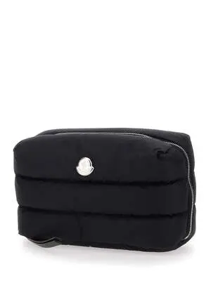 Moncler Clutch 'caradoc' With Patch Logo On The Front In Black Tech Fabric For