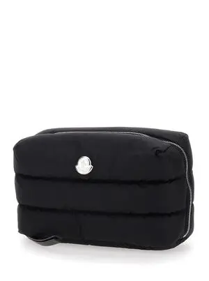 Moncler Clutch 'caradoc' With Patch Logo On The Front In Black Tech Fabric For - Multicolor