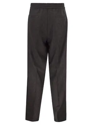 Brunello Cucinelli Tailored Virgin Wool Jogger Trousers - Brown