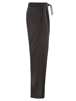 Brunello Cucinelli Tailored Virgin Wool Jogger Trousers - Brown