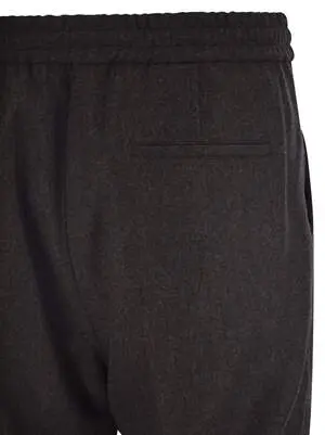 Brunello Cucinelli Tailored Virgin Wool Jogger Trousers - Brown