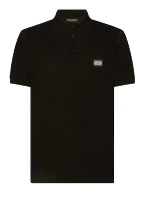 Dolce & Gabbana Polo Shirt With Appliqu - Black