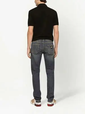 Dolce & Gabbana Polo Shirt With Appliqu - Black