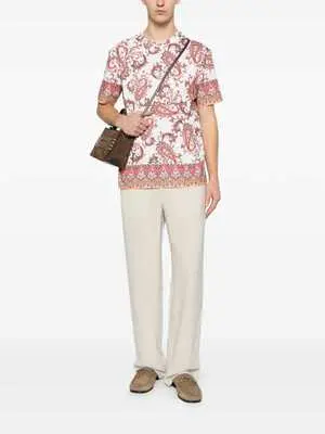 Etro T-shirt With Paisley Trim