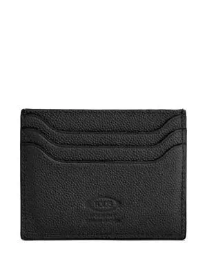 TOD'S Grained Leather Cardholder With Metal T Timeless Logo