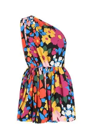 Saint Laurent Printed Viscose Mini Dress - Multicolor