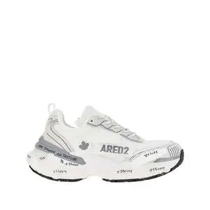 Dsquared2 Suede Leather And Mesh 'faster' Sneakers - White