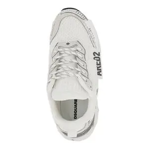 Dsquared2 Faster Suede Leather And Mesh Sneakers - White