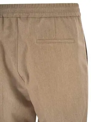 Brunello Cucinelli Tailored Virgin Wool Jogger Trousers - Brown