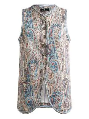Etro Jacquard Vest With Floral Paisley Pattern - Multicolor