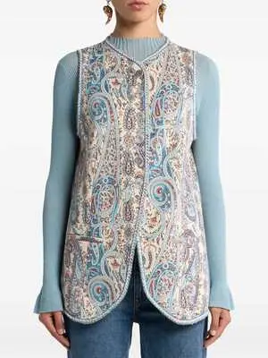 Etro Jacquard Vest With Floral Paisley Pattern